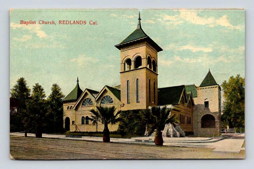 Redlands California Baptist Church Vintage Postcard (eH613)
