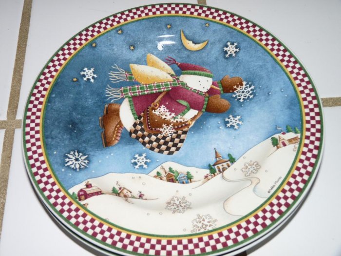Sakura Debbie Mumm Snow Angel Village Plates