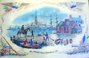 The Midnight Ride of Paul Revere 1775 Print- Jay Killian- Bicentennial 1975