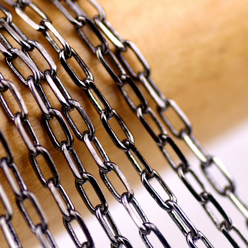 Gunmetal Black Brass Chain Link Cable Chains for Necklace 3.5x1.6mm ...