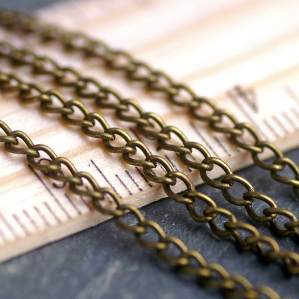 Antique Bronze Plated Metal Link Chain 2.4mm c211(18ft)