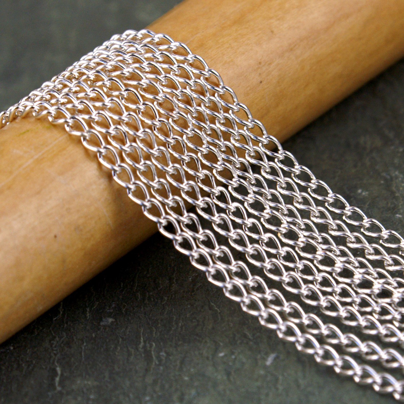 Sterling Silver Plated Link Chain 2.4mm c211s(18ft)