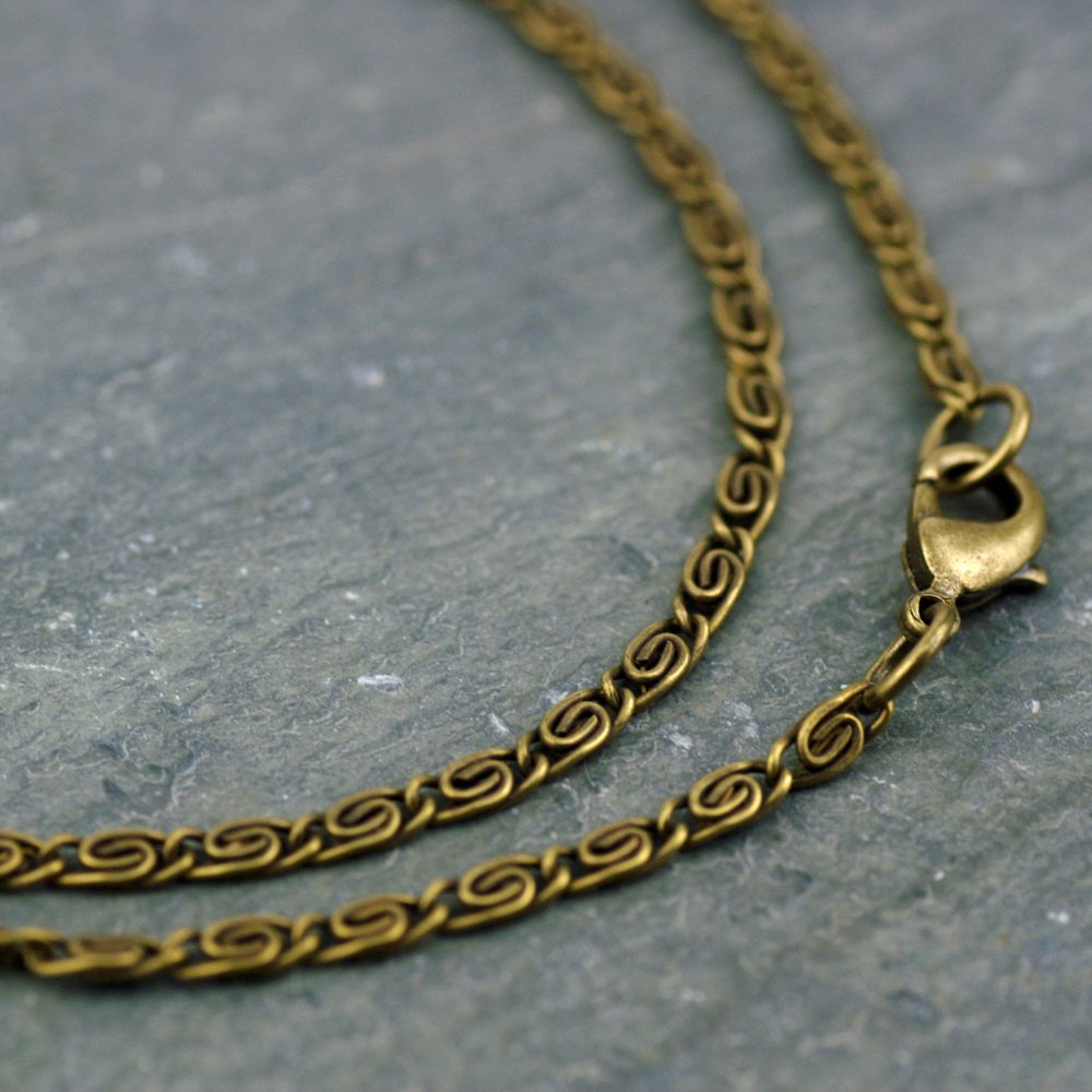 Antique Bronze Metal Knurled Coil Chain Necklace 2.8mm 24" cn200