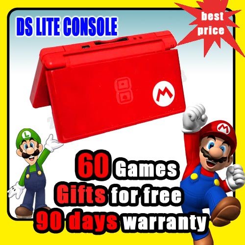 NEW Red Mario Nintendo DS LITE NDSL Console +60 Games