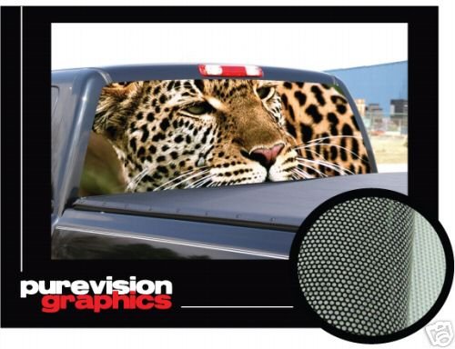 LEOPARD - Rear Window Graphic - decal tint film truck