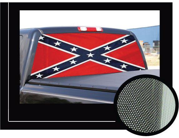 DIXIE REBEL FLAG 22"x65" Rear Window Graphic truck suv