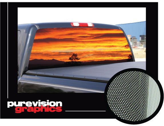 SUNRISE 22"x 65" Rear Window Graphic sunset truck suv