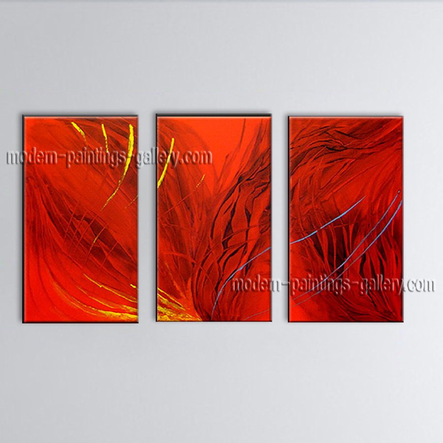 Hand-painted Triptych Modern Abstract Painting Wall Art Decoration Ideas