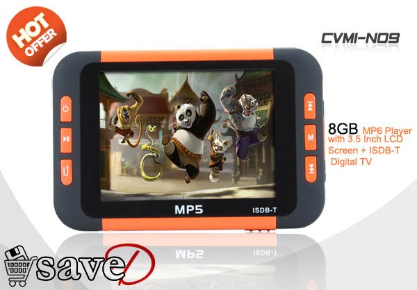 (MP3, MP4, MP5 in one unit) MP6 Player with 3.5 Inch LCD Screen + ISDB ...
