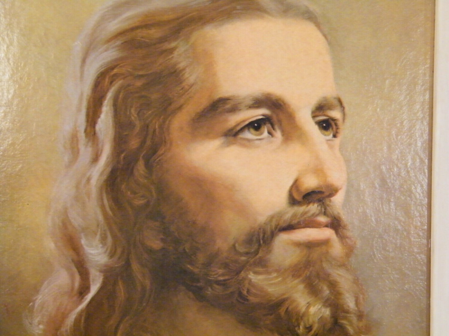 VINTAGE 1950's JESUS CHRIST HEAD FRAMED PICTURE Peter V. Bianchi ...