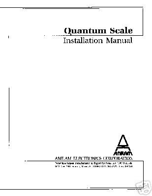 Anilam DRO Quantum Scale Installation Manual