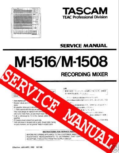 TASCAM M-1516 M-1508 Mixer SERVICE MANUAL