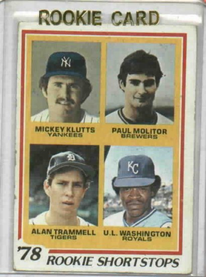 1978 Topps Alan Trammell Detroit Tigers Baseball Card ROOKIE