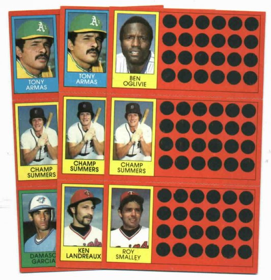 1981 Topps Scratch Off Champ Summers 3 Diff. Variations Detroit Tigers ...