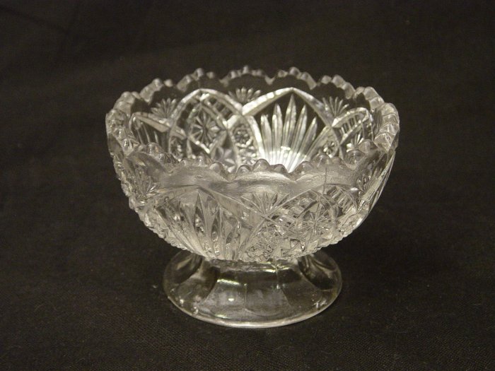 EAPG Bryce Higbee Glass 1905 Arrowhead in Oval Footed Sherbet