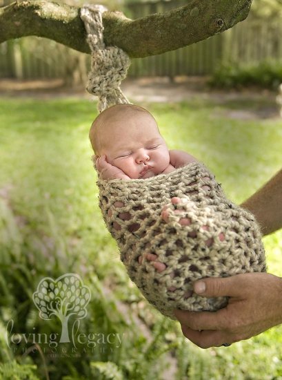 Hanging Infant Newborn Stork Sack Pod Swing