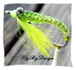 Crazy Charlie Twelve Chartreuse Saltwater Flies Size 4