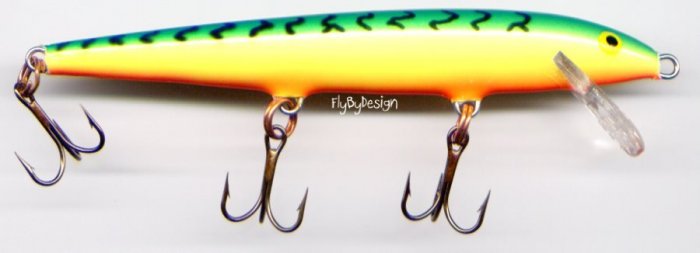 Rapala F11-FT Fire Tiger Floating Balsa Lure w/PAPERS