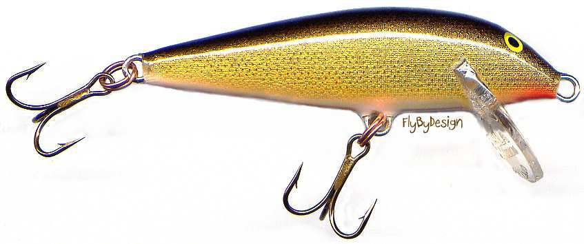 Rapala CD-9 Sinking Gold/Blk Countdown Lure with Papers