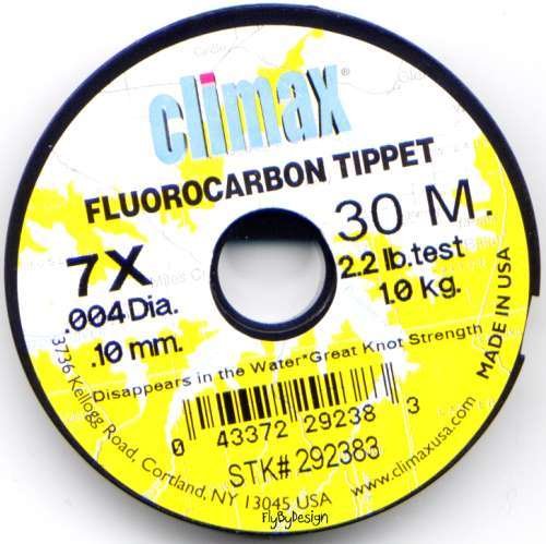 Climax Fluorocarbon 7x - 2.2 Lb test Fly Fishing Tippet