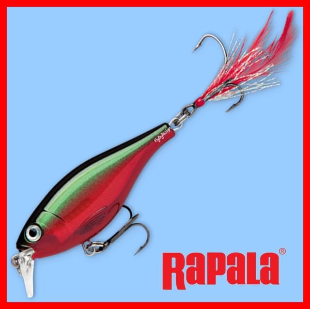 Rapala X-RAP Red Crawdad (XRSHSS08 RCW) Shallow Shad Lure w/ VMC ...
