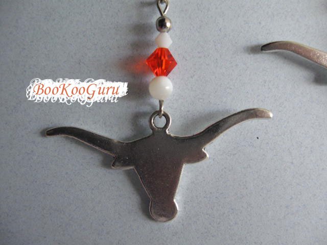 Texas Longhorns Earrings, Swarovski Crystals, Original Design, Ramona ...