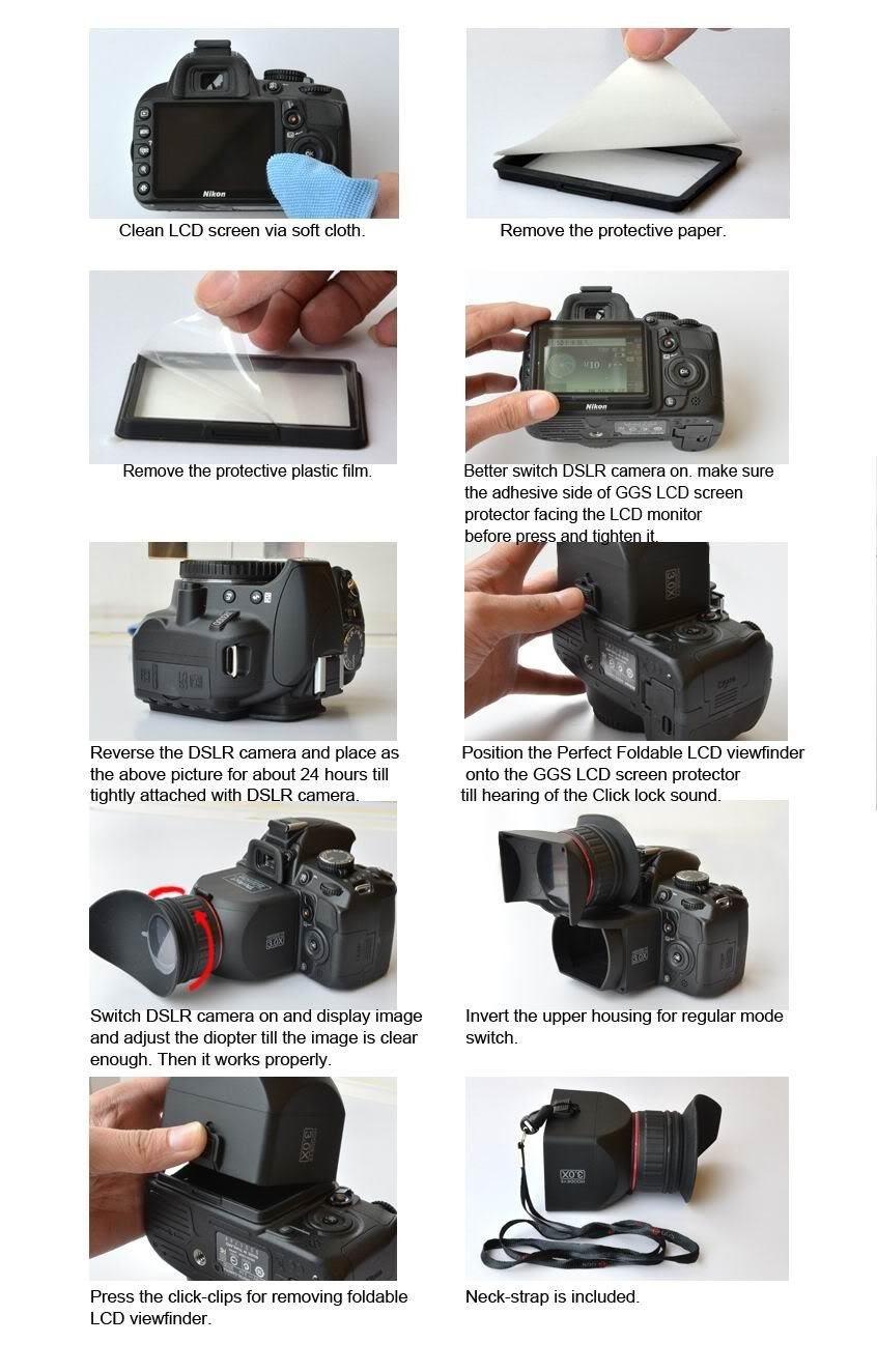 GGS 3 inch 3X LCD Viewfinder Loupe for Nikon Canon D7000 600D etc.