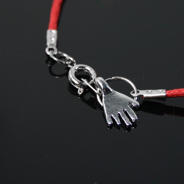 Kabbalah Red String Hamsa Hand Silver Colour Bracelet