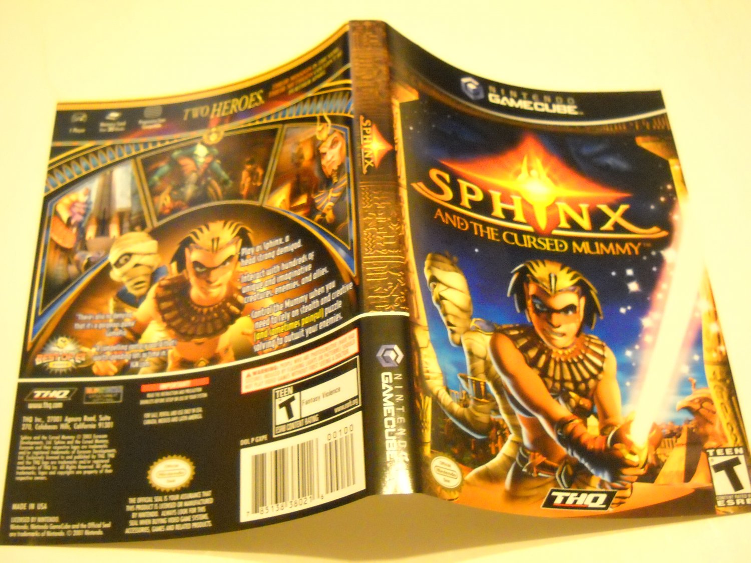 Cover Art Case Insert for Sphinx and the Cursed Mummy Gamecube