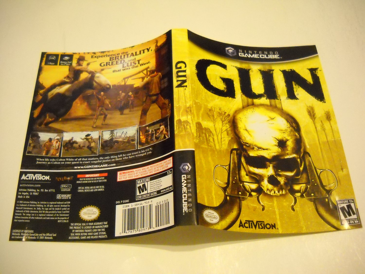 Cover Art Case Insert for Gun Gamecube