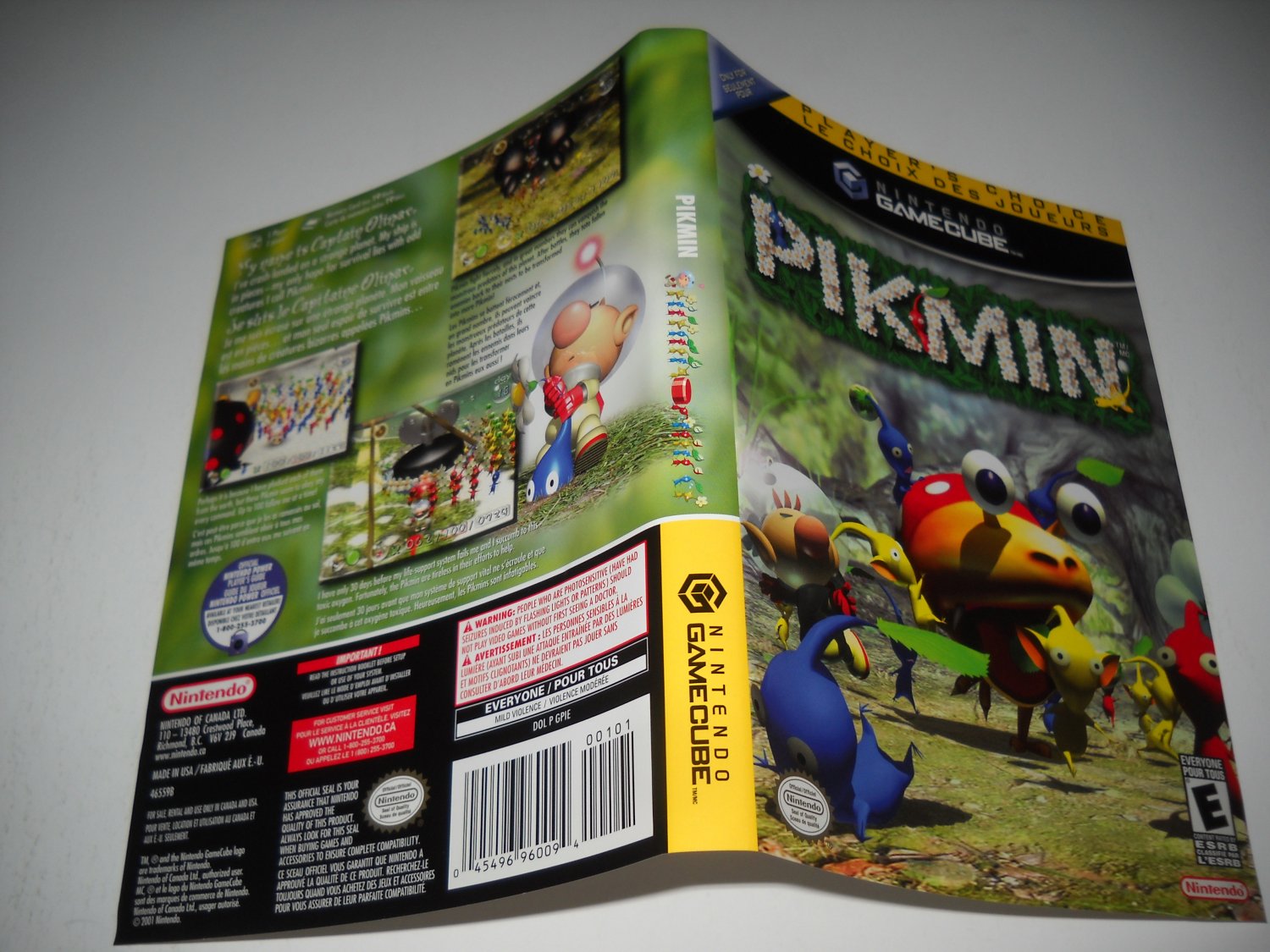 Cover Art Case Insert for Pikmin Player's Choice Gamecube