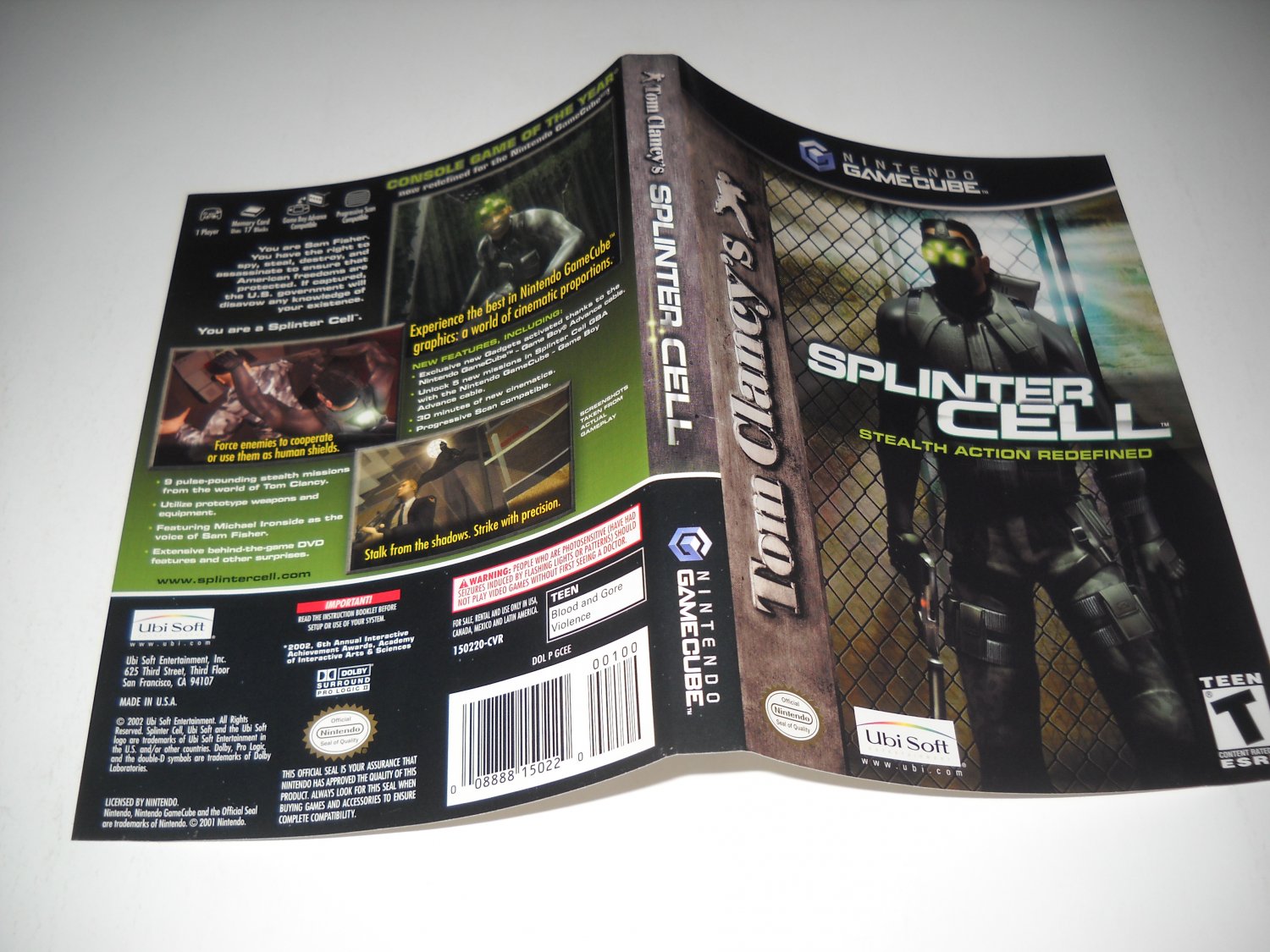 Cover Art Case Insert for Tom Clancy's Splinter Cell Gamecube