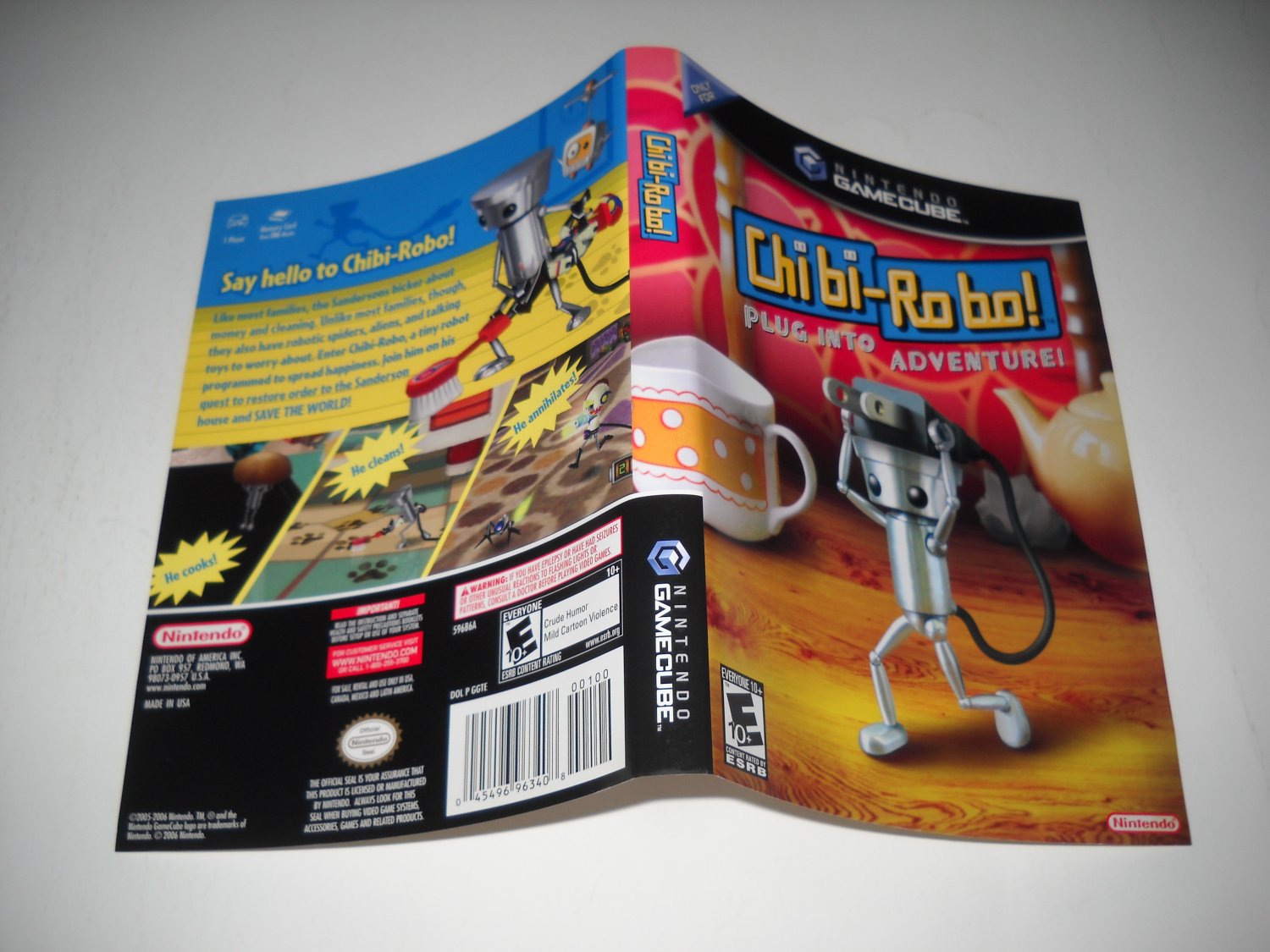 Cover Art Case Insert for Chibi-Robo Plug Into Adventure Gamecube