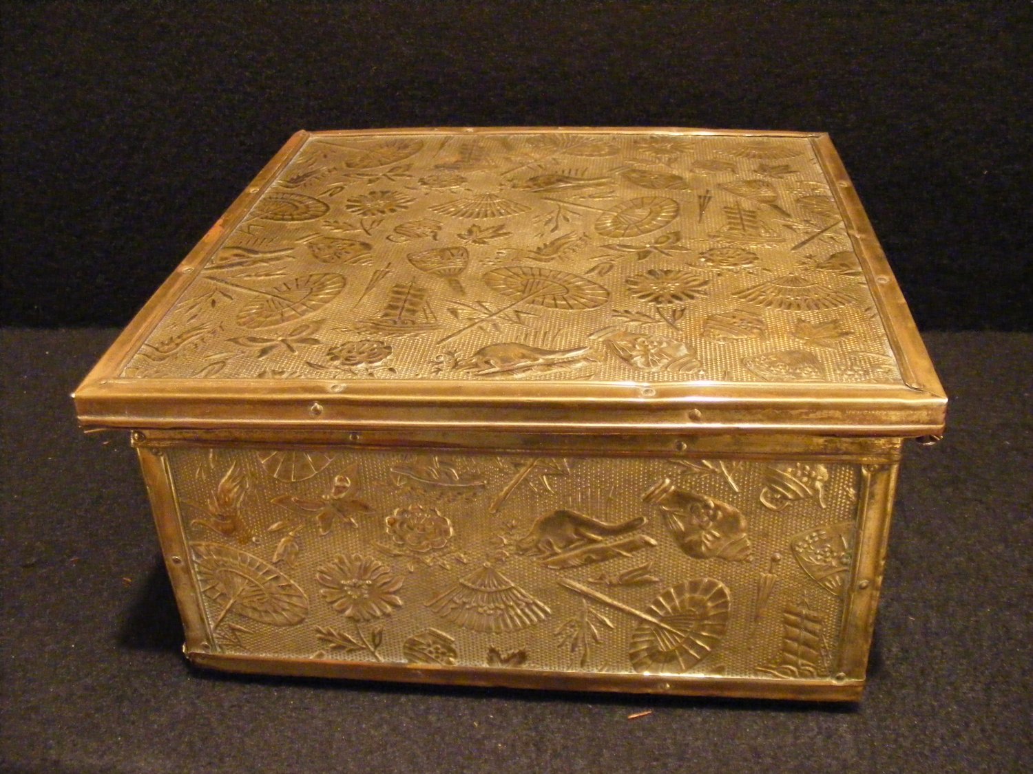 Victorian Aesthetic Embossed Brass Sewing Box