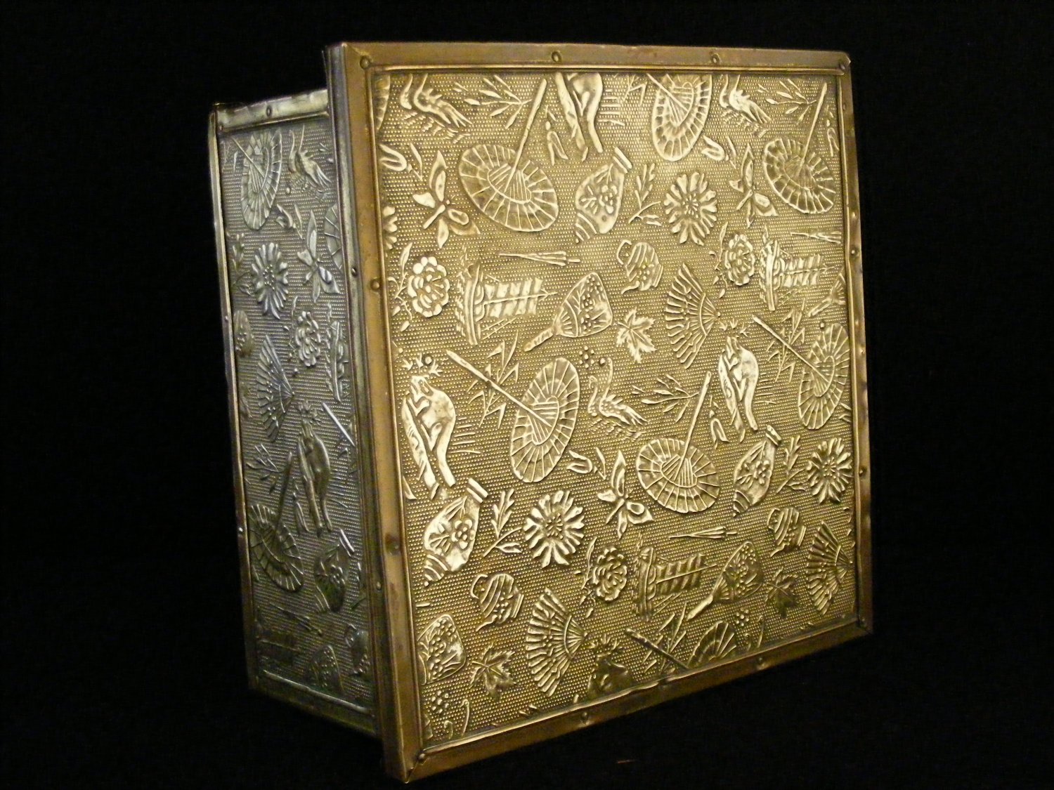 Victorian Aesthetic Embossed Brass Sewing Box