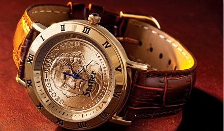 BRAND NEW Stauer Washington Dollar Coin Wrist Watch