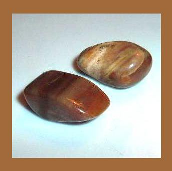 Lot of 2 Cream, Tan, Brown JASPER Tumbled and Polished Natural Loose Stones