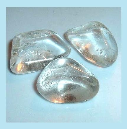 102.35ctw Lot of 3 Clear White Rock Crystal QUARTZ Tumbled and Polished ...