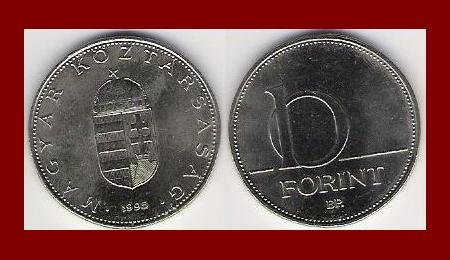 HUNGARY 1995 10 FORINT COIN KM#695 Europe