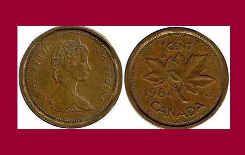 CANADA 1984 1 CENT COPPER COIN KM#132 North America