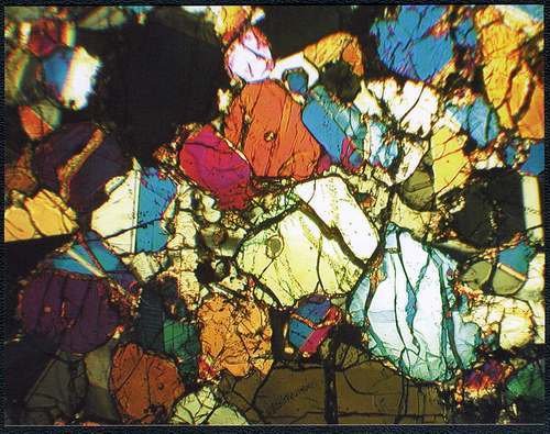 NWA 998 Martian Meteorite Postcard, Thin Section