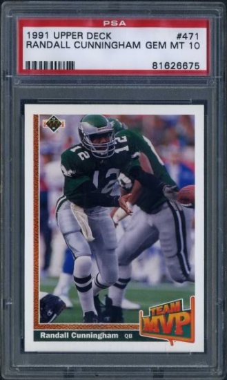 1991 Upper Deck #471 RANDALL CUNNINGHAM Card PSA 10