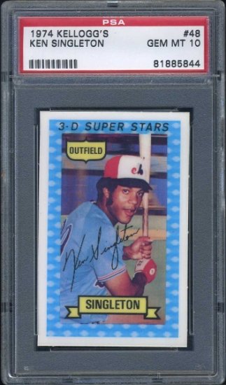 1974 Kellogg's #48 KEN SINGLETON 3-D Card PSA 10 Expos