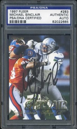 1997 Fleer Michael Sinclair Auto Card PSA/DNA Seahawks