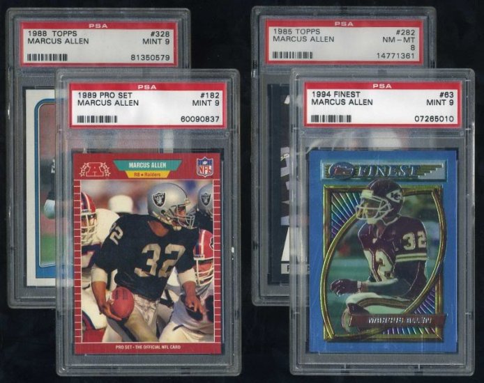 Raiders/Chiefs MARCUS ALLEN PSA Graded Card Lot