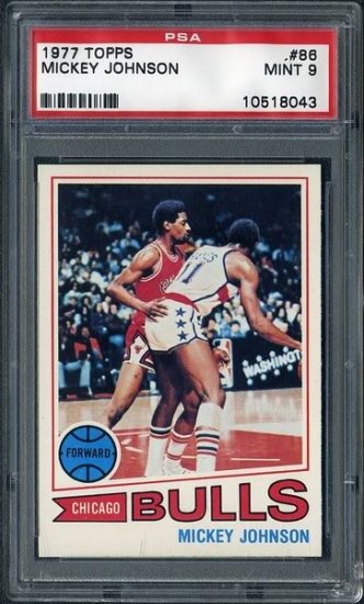 1977 Topps #86 MICKEY JOHNSON Card PSA 9 Bulls