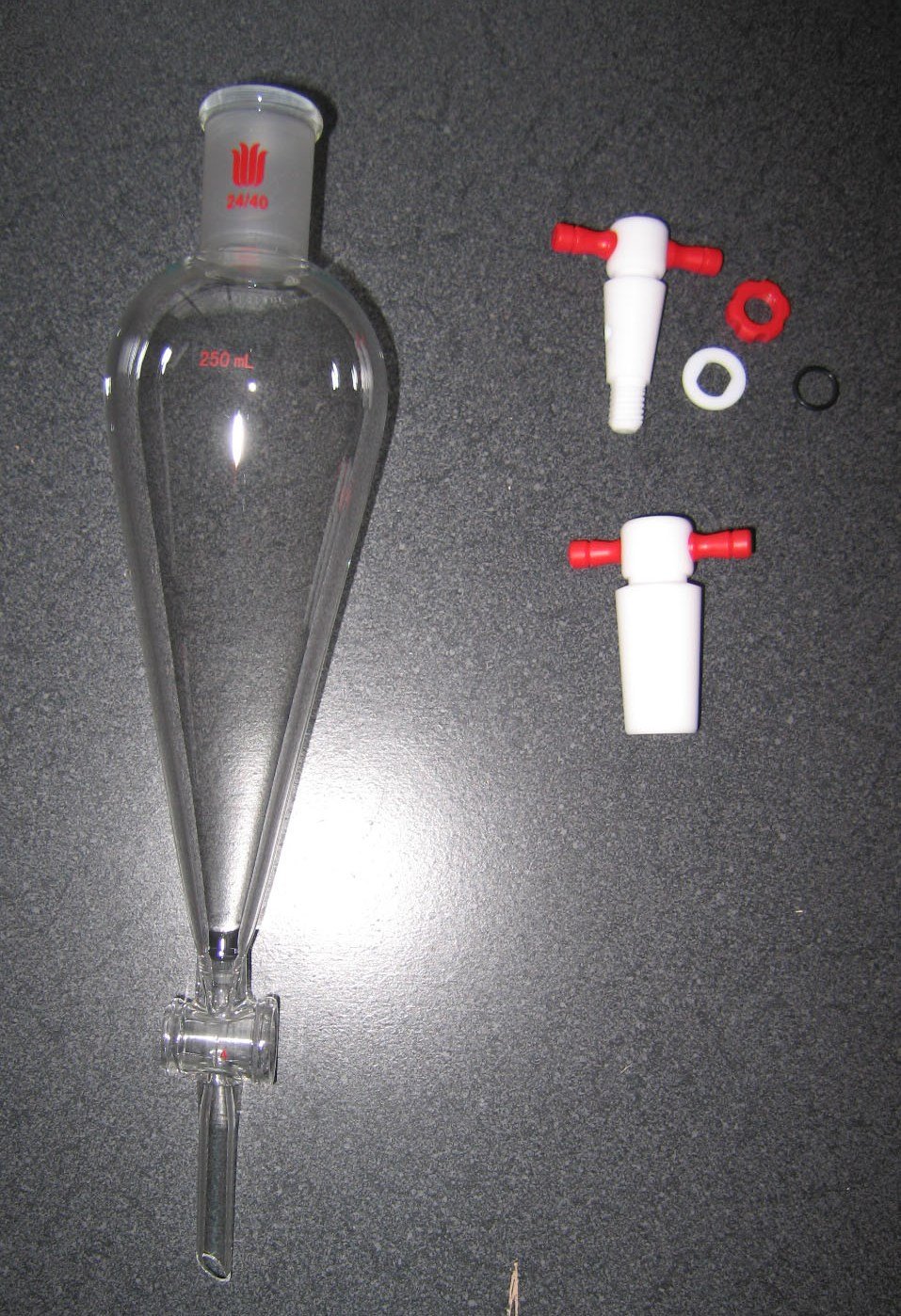 250 ML Funnel, SEPARATORY, top 24/40 Joint -A832