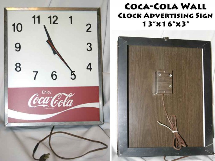 Coca-Cola Coke Wall Clock Advertising Sign