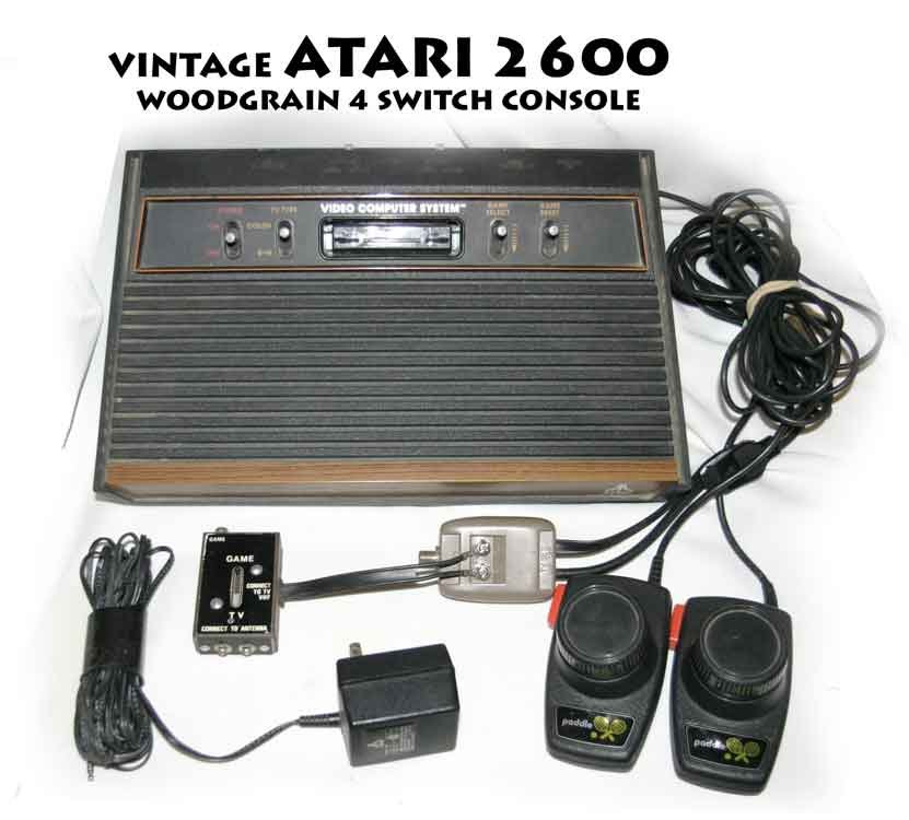 !! sold !! VINTAGE ATARI 2600 WOODGRAIN 4 SWITCH CONSOLE