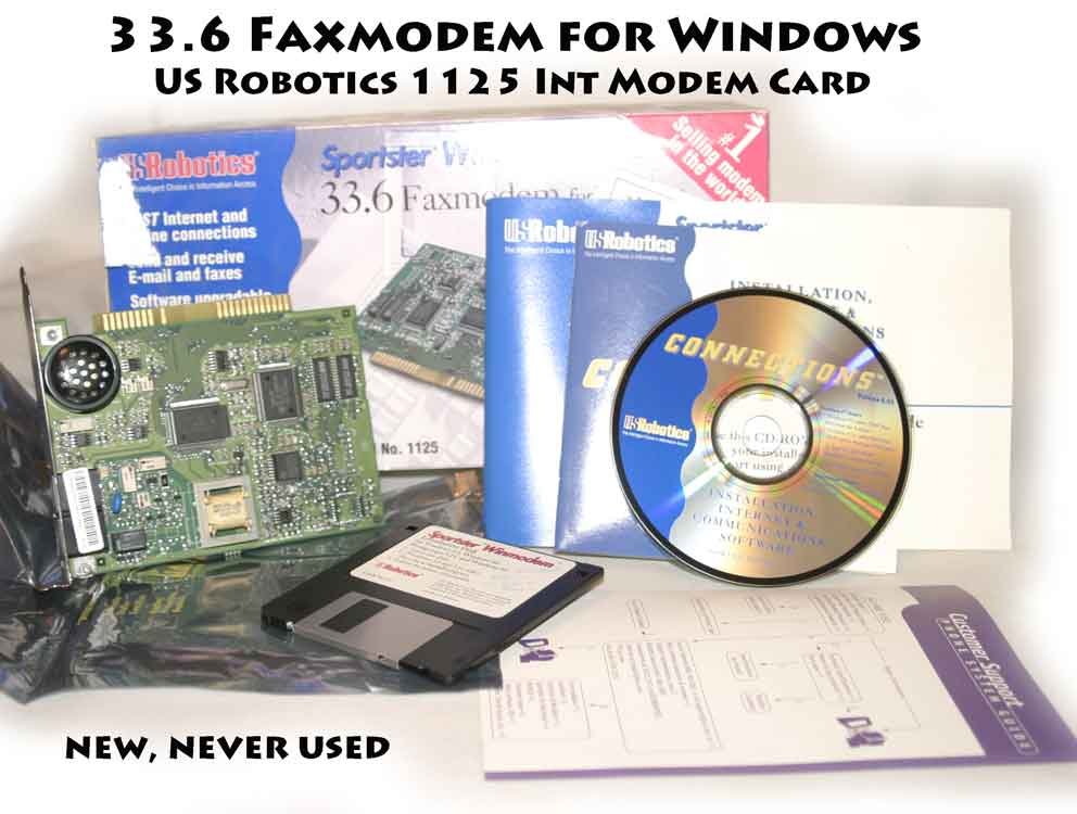 33.6 Faxmodem for Windows US Robotics model #1125 Int Modem Card